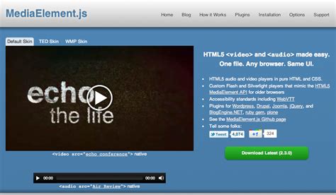 Mediaelement Js Una Herramienta Para Multimedia De Html Audio Y Video