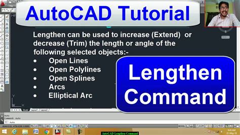 Autocad How To Use Lengthen Command In Autocad Lengthen Command In Auttocad Youtube