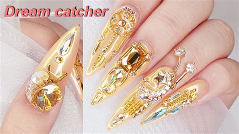 6900원 말캉팁 어떨까 간단한 셀프연장🤗 좋은 꿈을 꾸게 해주는 드림캐쳐🌠 셀프네일ㅣ댕글네일ㅣ파우더네일ㅣ화려한네일 Youtube