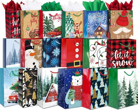 24 Small Christmas T Bags Bulk With Handles 26 Tissue