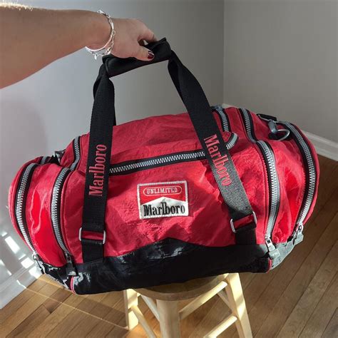 90s Marlboro Adventure Team Nylon Duffle Bag Brand Depop