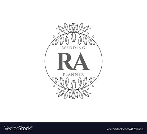 Ra Initials Letter Wedding Monogram Logos Vector Image