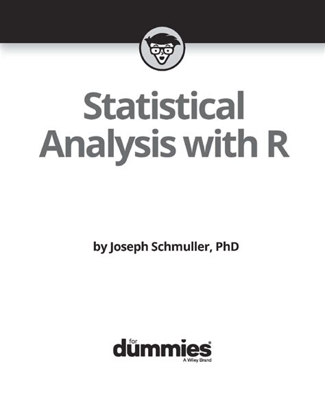 Statistical Analysis With R Statistical Analysis With R For Dummies [book]