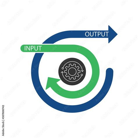 Sign Input And Output Concepts Used For Business To Find Solution And Solve The Problem Stock