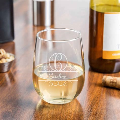 Personalized Stemless Wine Glass Etched Stemless Glass