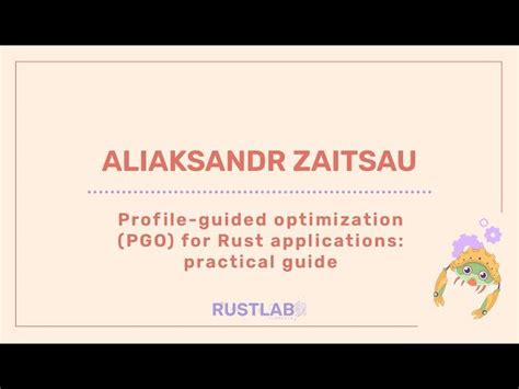 Free Video Profile Guided Optimization Pgo For Rust Applications A
