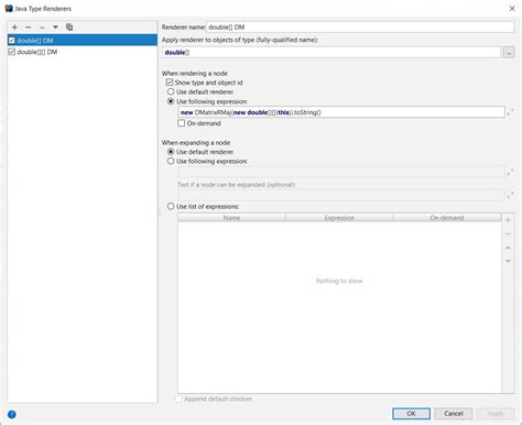 how to visualize an entire matrix when debugging java with intellij idea stack overflow