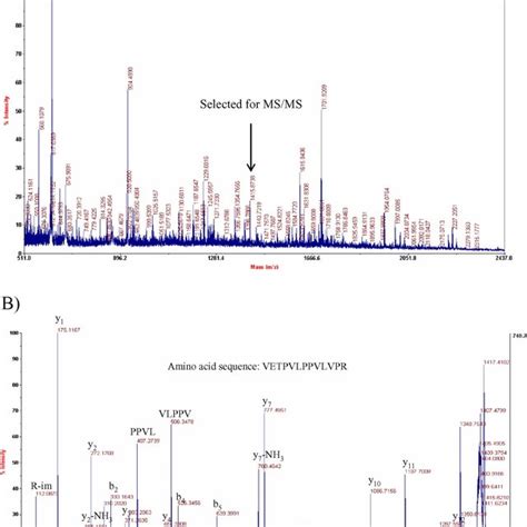 Maldi Ms Spectrum Of One Nano Hlpc Fraction A And Maldi Ms Ms Download Scientific Diagram