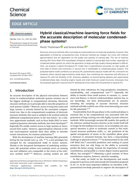 Pdf Hybrid Classicalmachine Learning Force Fields For The Accurate Description Of Molecular