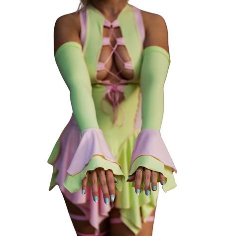 Pink And Melon Pixie Dress And Sleeves Set Truecolours