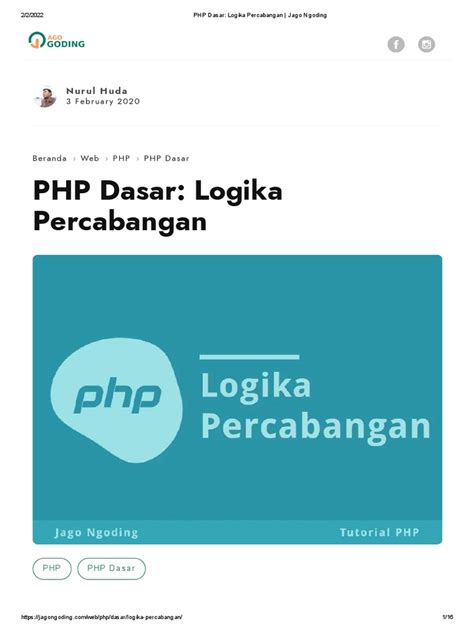 Php Dasar Logika Percabangan Jago Ngoding Pdf
