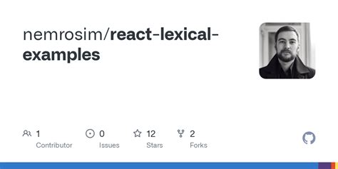 GitHub Nemrosim React Lexical Examples