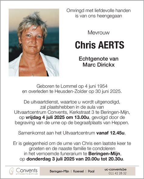 Chris Aerts † 30 06 2025 Inmemoriam