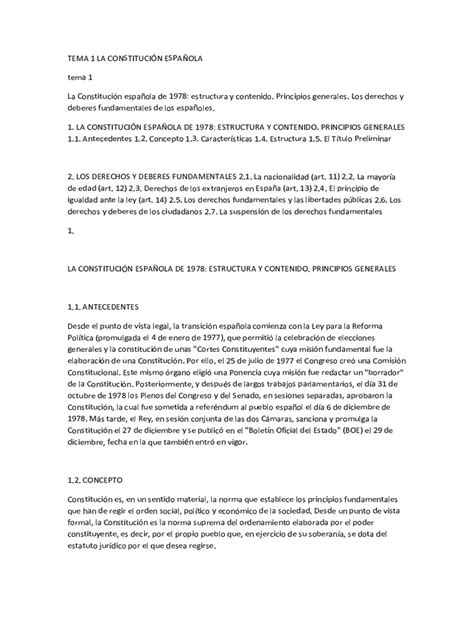 Tema 1 La Constitución Española Pdf