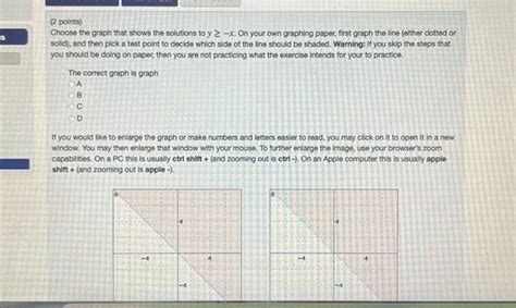 Solved Choose The Graph That Shows The Solutions To Y≥−x On