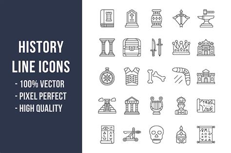Premium Vector History Icons