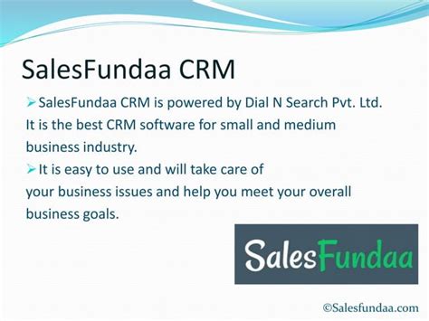 Salesfundaa Crm Software Ppt Ppt