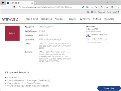 Vmware製品に致命的な脆弱性 ～「esxi」「workstation」「fusion」に影響 窓の杜