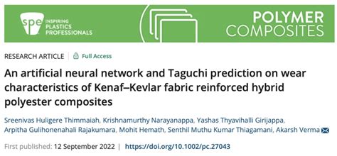 pdf an artificial neural network and taguchi prediction on wear