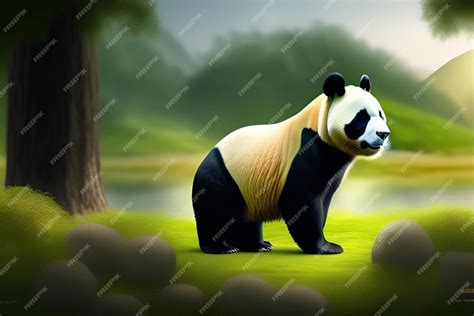 Premium Photo Giant Panda In Natural Habitat The Giant Panda Is