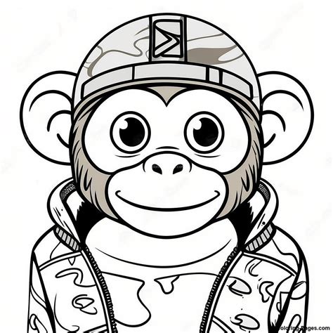 Bape Monkey Character Coloring Page Coloring