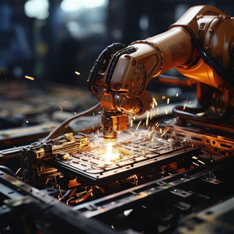 Industrial Robotics In Action Premium Ai Generated Image