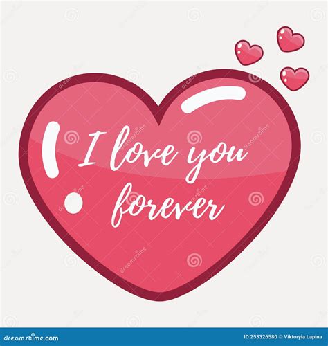 Vector Calligraphic Inscription In Heart I Love You Forever Stock