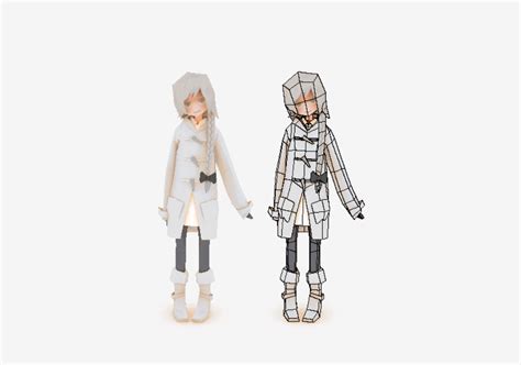 Low Poly Character Base Madoka 3d Model Nier Automata Character