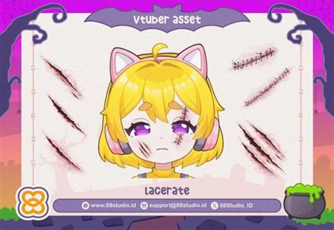 Lacerate And Scar Halloween Assets Live2d Vtuber Assets Toggle Item By 88