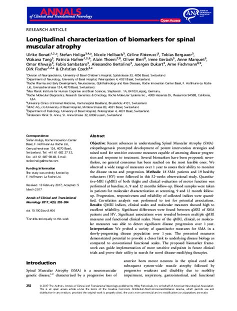 Pdf Longitudinal Characterization Of Biomarkers For Spinal Muscular