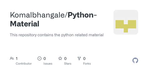 GitHub Komalbhangale Python Material This Repository Contains The Python Related Material