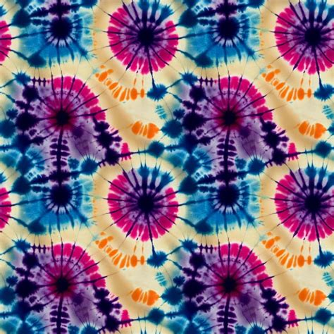 Premium Ai Image Colorful Tie Dye Style Seamless Pattern Hippie Batik