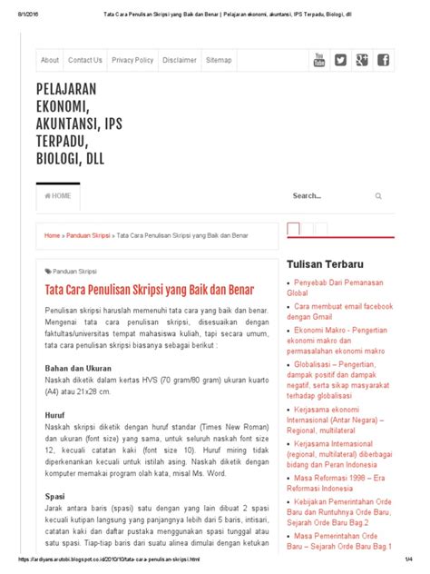 Conceptual Framework Tata Cara Penulisan Skripsi