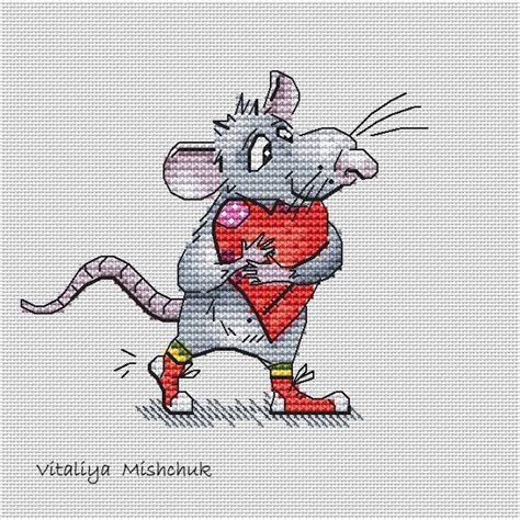 Mouse Cross Stitch Patterns Pdf Love Cross Stitch Counted DIY Etsy