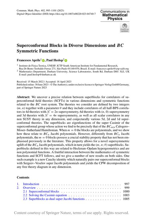 Superconformal Blocks In Diverse Dimensions And Bc Symmetric Functions