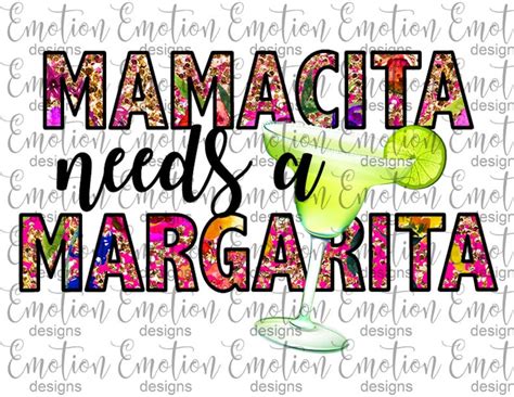 Mamacita Needs A Margarita Clipart Instant Download Sublimation