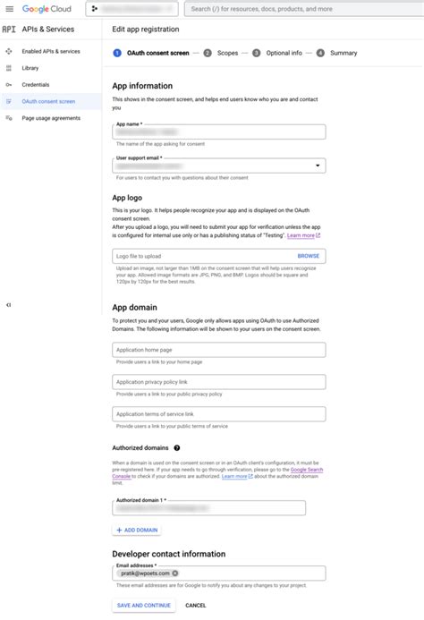 Configure The Oauth Consent Screen In Google Cloud Console Awesome Enterprise Documentation