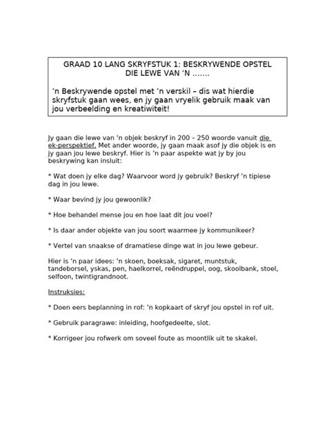 Beskrywende Opstel Pdf