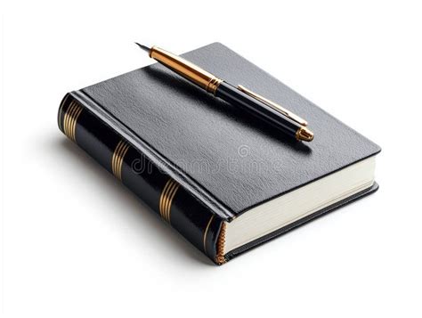 Elegant Black Notebook With A Classic Pen Perfect For Writing Notes Ideas Or Journaling In A