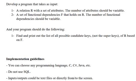 Solved Develop A Program That Takes As Input A Relation Chegg