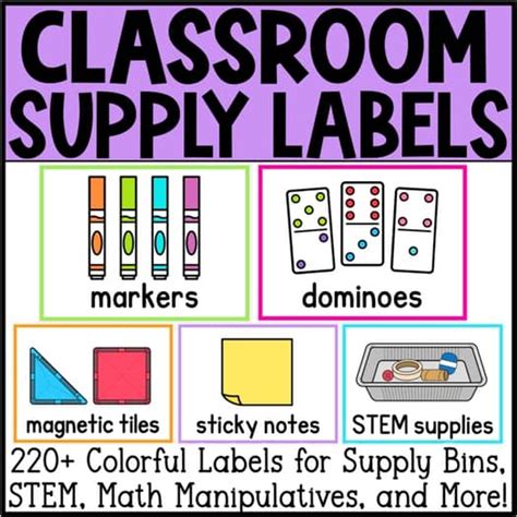 Classroom Supply Bin Labels For Classroom Organization Math Manipulatives Stem