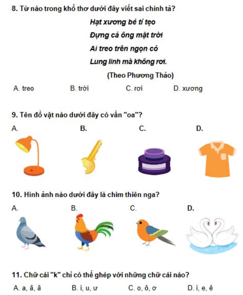 Bộ đề Thi Trạng Nguyên Tiếng Việt Lớp 1 Cấp Huyện 5 Đề ôn Thi Hương