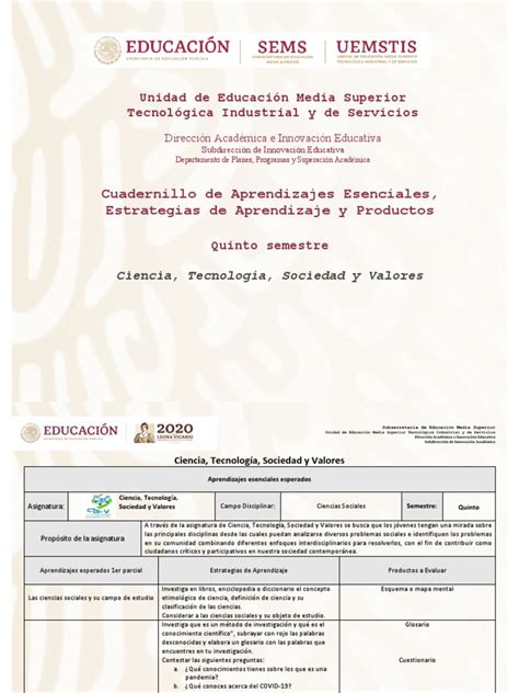 Cuadernillo Aprendizajes Esenciales Pdf México Economias