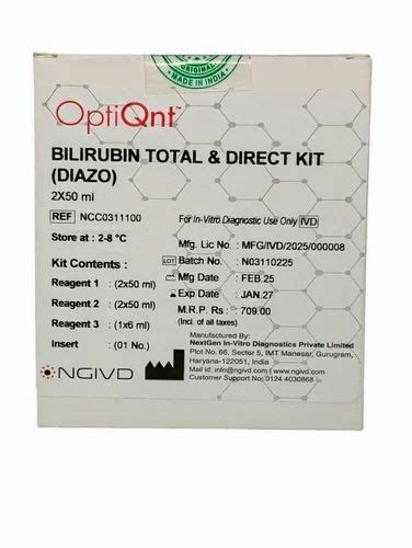 Clinical Chemistry Reagent Optiqnt Bilirubin Total And Direct Kit Diazo At ₹ 295 Piece In Manesar