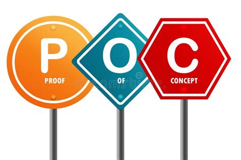 Road Sign With Poc Proof Of Concept Word Stock Illustration