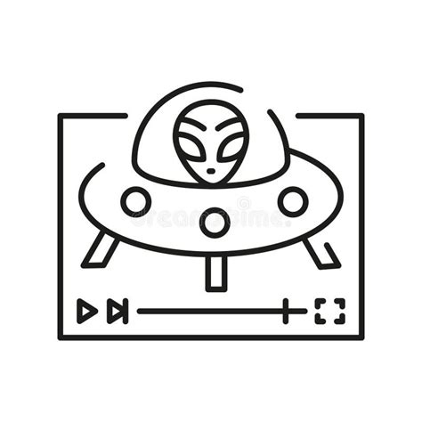 Sci Fi Genre Line Black Icon Stock Vector Illustration Of Compose