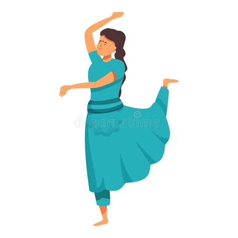 Asian Dancer Icon Cartoon Vector Indian Girl Culture Stock Vector