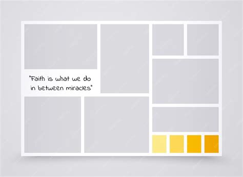 Photo Collage Template Moodboard Layout Vector Illustration Premium Vector