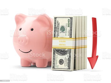 3d 렌더링 돼지 은행 아래로 화살표와 종이 달러 지폐 스톡 사진 0명에 대한 스톡 사진 및 기타 이미지 0명 100 달러 지폐 미국 지폐 통화 3차원 형태 Istock