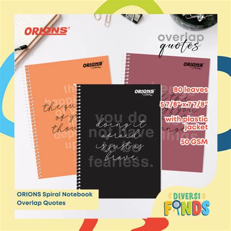 Orions Overlap Spiral Notebook W Plastic Jacket 80lvs Set Of 1 3 6